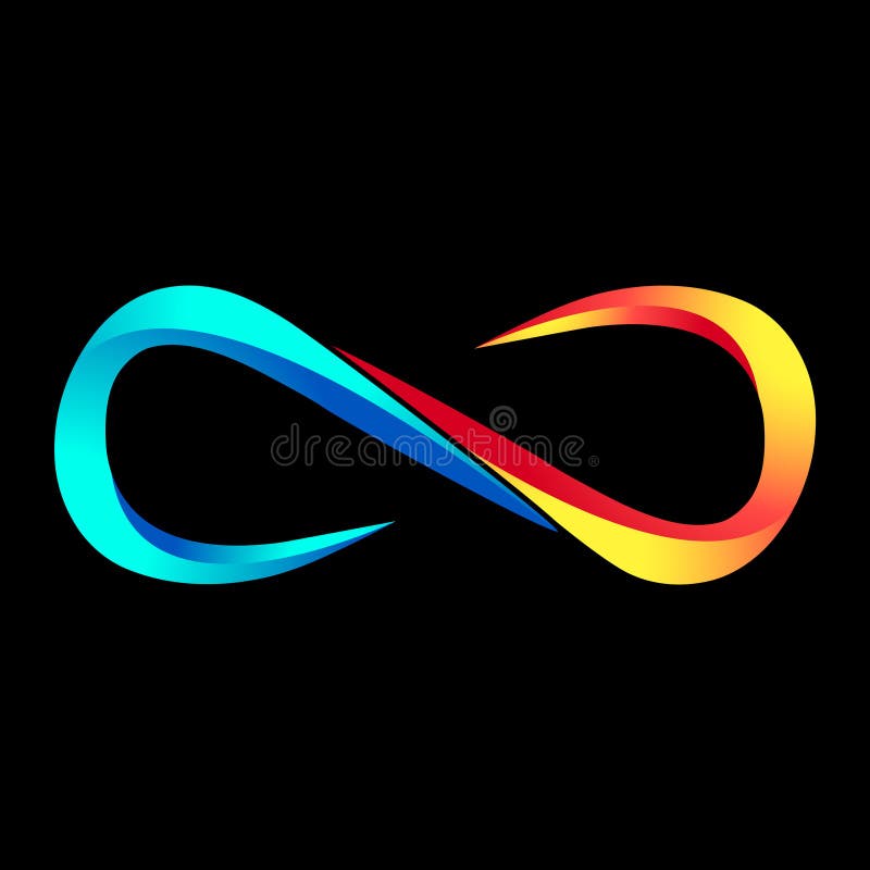 Multicolored Infinity Sign Over the Black Stock Vector - Illustration ...