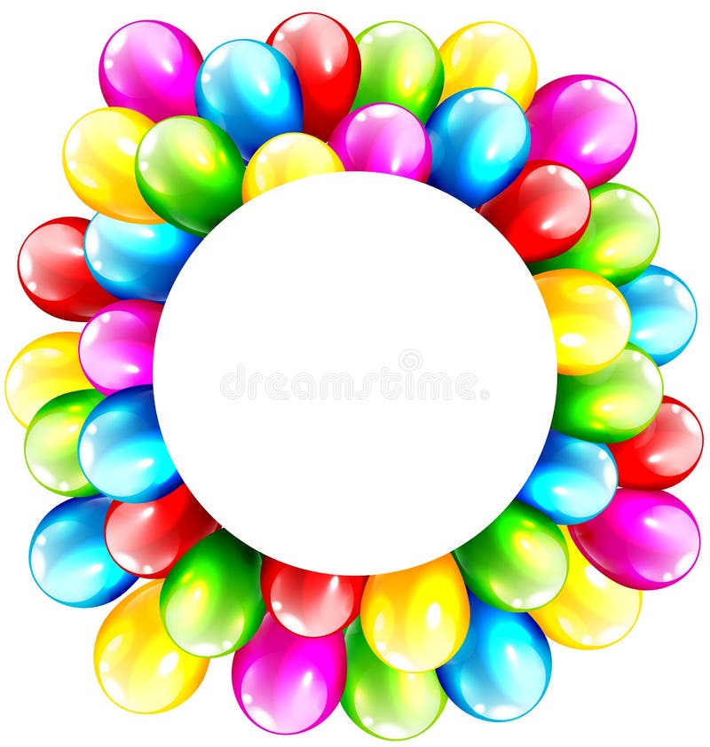 Multicolored Inflatable Celebration Bright Balloons with Circle Stock ... Multicolored Inflatable Celebration Bright Balloons with Circle Stock ...