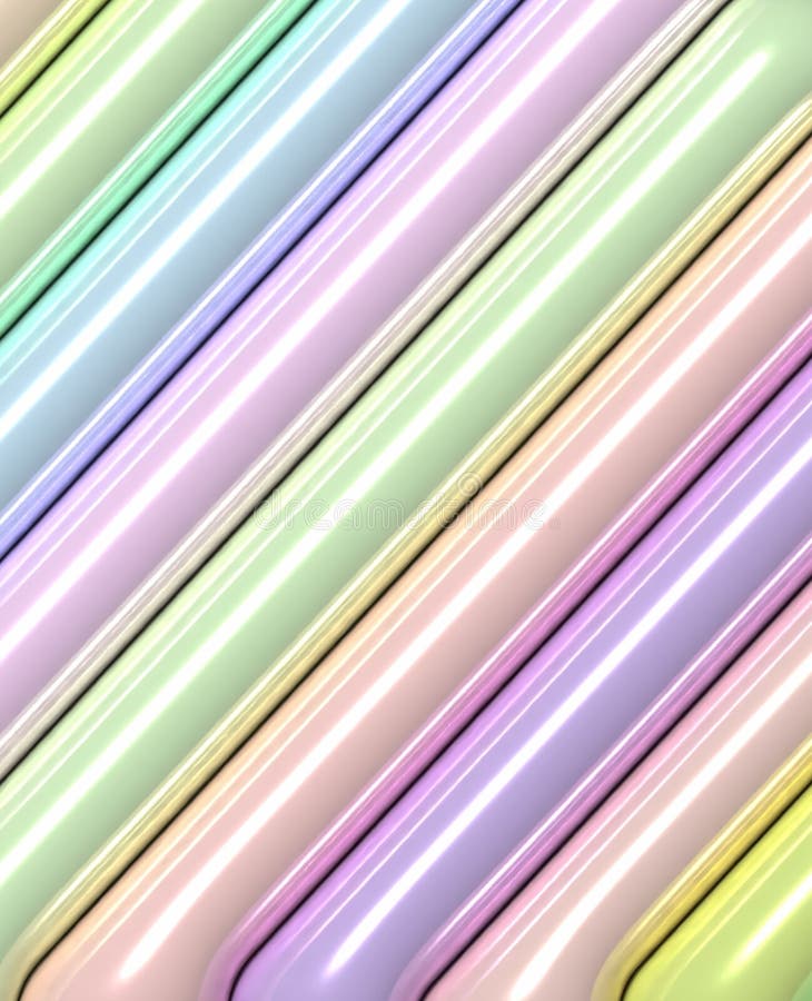 Multicolored Inflated Lines with a Shiny Surface, 3D Rendering ...