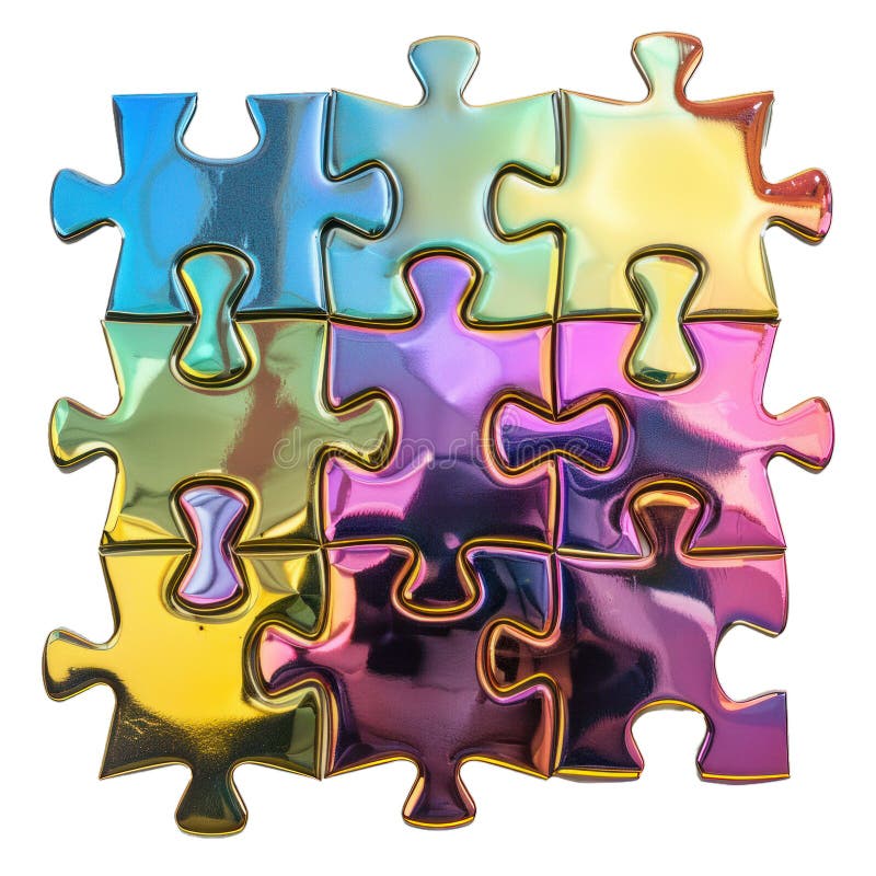 Multicolored Jigsaw Puzzle Pieces Forming a Square Shape Stock Image ...