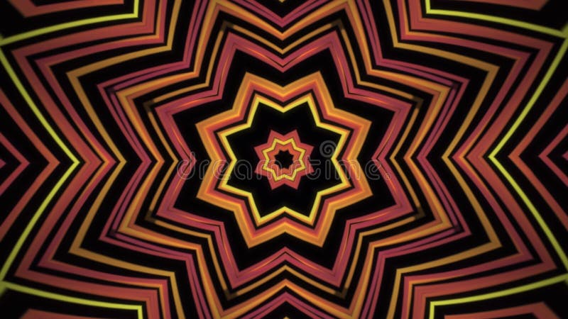 Multicolored Kaleidoscope with Abstract Patterns Changing Colors and ...