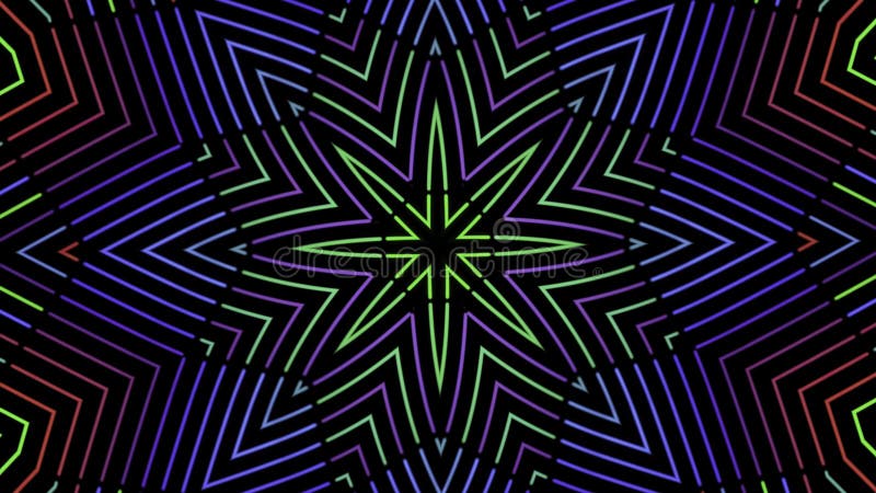 Multicolored Kaleidoscope with Abstract Patterns Changing Colors and ...