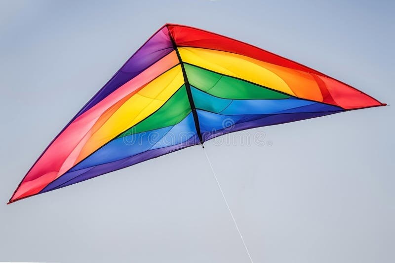 Small Flying Rainbow Kite Isolated on a Clear Sky. Stock Illustration ...