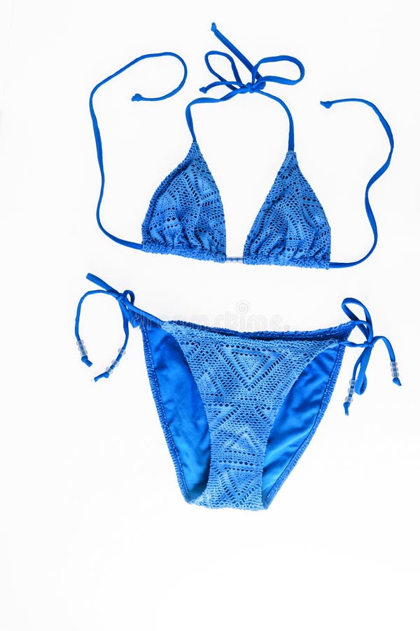 Multicolored Knitted Beach Bikini Isolated on White Background Stock ...