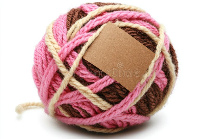 Multicolored Knitting Yarn, Featuring a Blank Paper Label, Displayed in ...