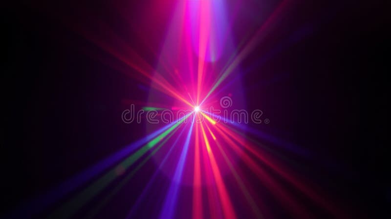Multicolored Laser Beams Illuminate a Dark Room Stock Illustration ...