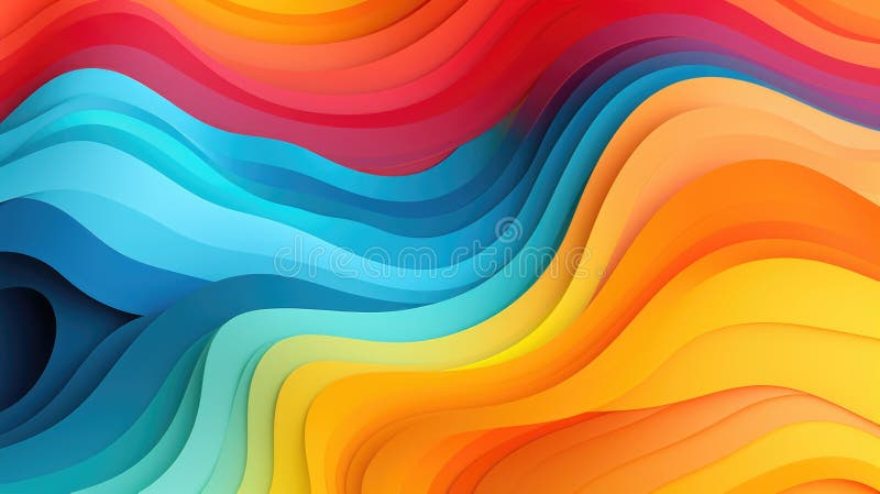 Multicolored Layered Shapes Background, Abstract Illustration Stock ...