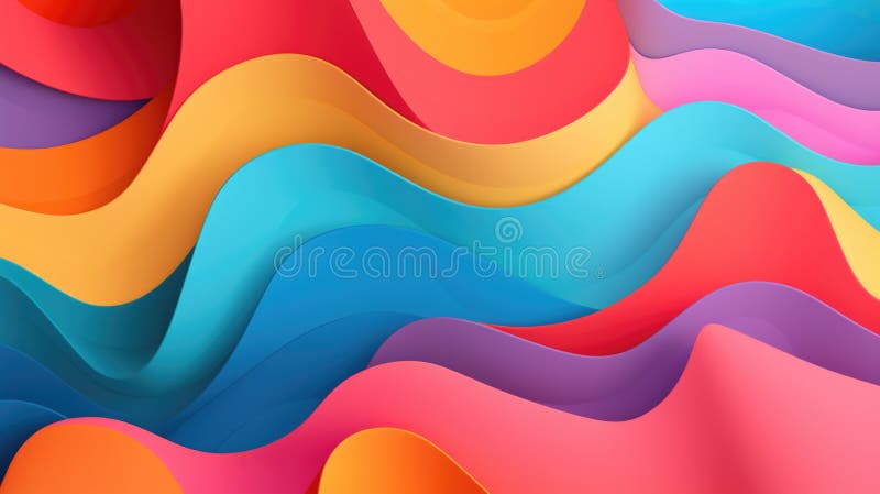 Multicolored Layered Shapes Background, Abstract Illustration Stock ...