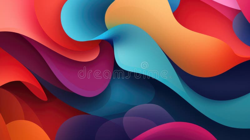 Multicolored Layered Shapes Background, Abstract Illustration Stock ...