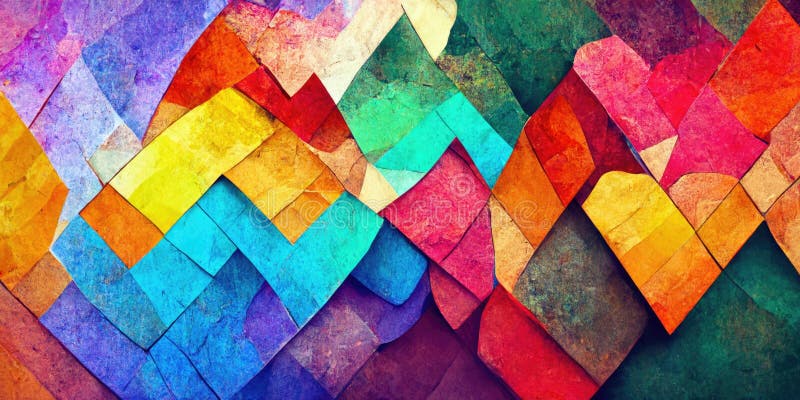 Multicolored Layered Shapes Background, Abstract Illustration Stock ...