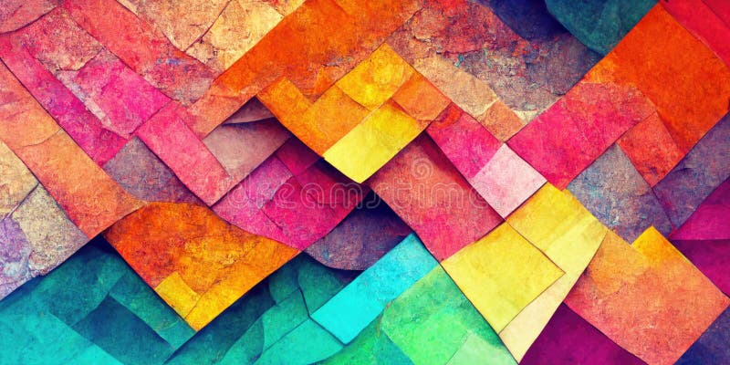 Multicolored Layered Shapes Background, Abstract Illustration Stock ...