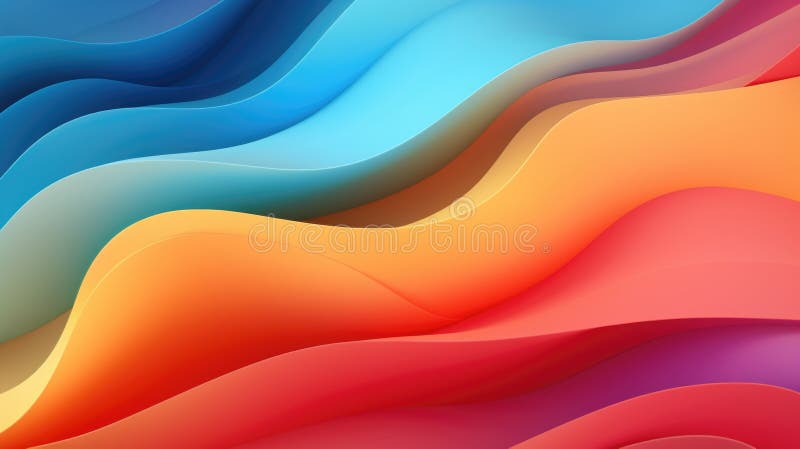 Multicolored Layered Shapes Background, Abstract Illustration Stock ...