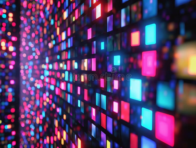 Abstract Glowing LED Lights Display Stock Image - Image of blue ...