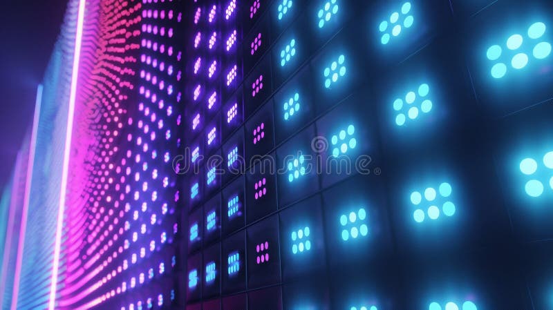 Multicolored Light Arrangement Creating a Dynamic Display. Illumination ...