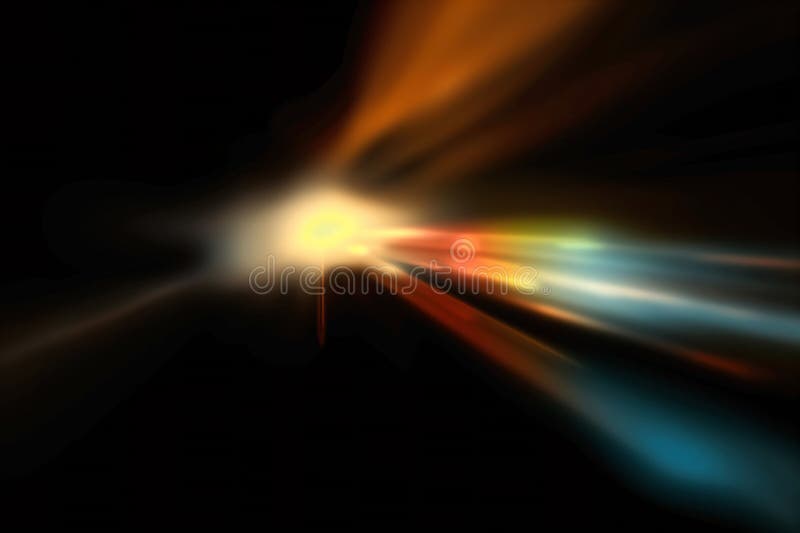 Abstract Light Streaks Radiating from a Central Point in Darkness Stock ...
