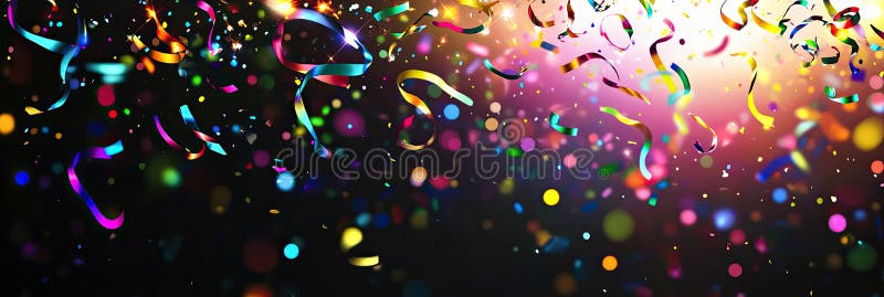 Multicolored Light Effect and Zigzag Ribbons Falling from Above Stock ...