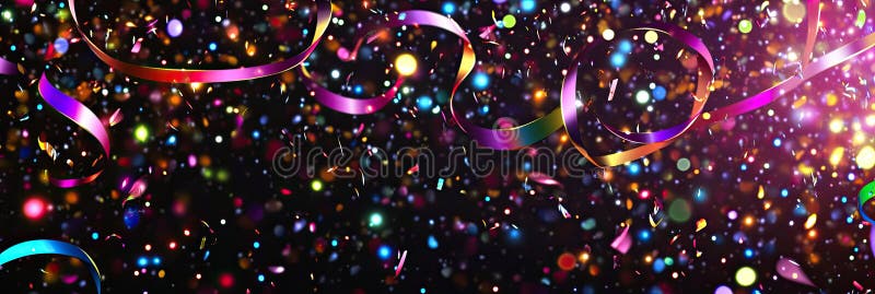 Multicolored Light Effect and Zigzag Ribbons Falling from Above Stock ...