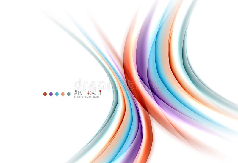 Multicolored Lines on White, Motion Concept Abstract Background Stock ...