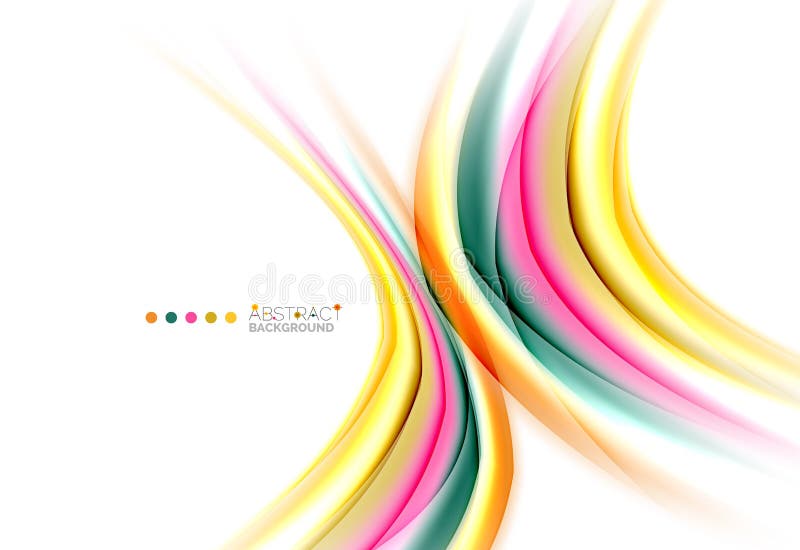 Multicolored Lines on White, Motion Concept Abstract Background Stock ...