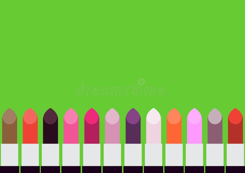 Multicolored Lipstick Set. Flat Illustration Stock Vector ...