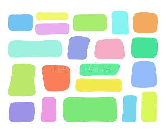 Multicolored Liquid, Abstract, Organic Flat Rectangular Shapes of Spots ...