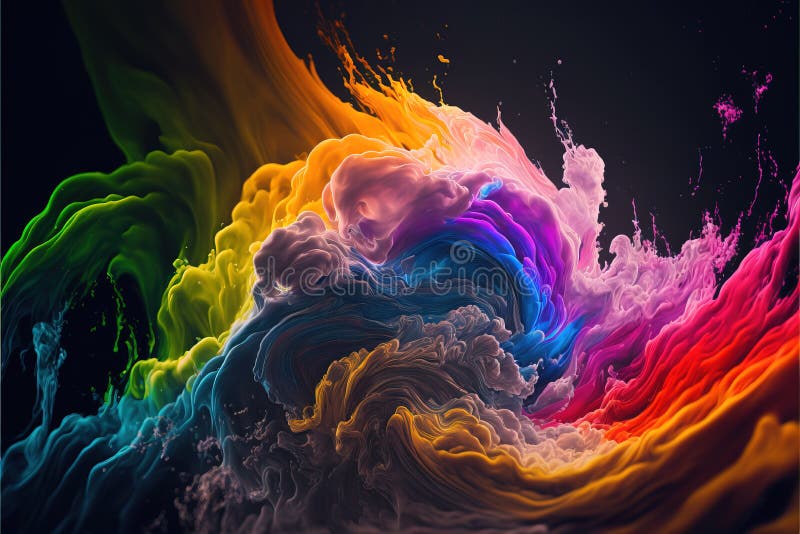 A Multicolored Liquid Swirl is Shown in this Image Stock Illustration ...