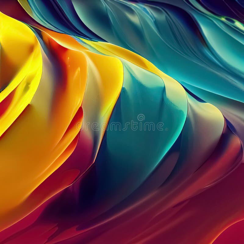 Multicolored Liquid Wavy Dynamic Fluid Abstract Background. Undulating ...