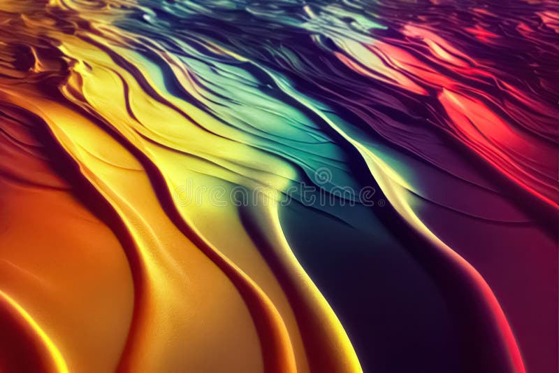 Multicolored Liquid Wavy Dynamic Fluid Abstract Background. Undulating ...