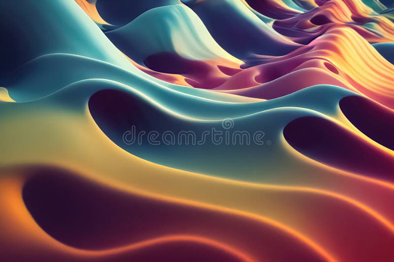 Multicolored Liquid Wavy Dynamic Fluid Abstract Background. Undulating ...