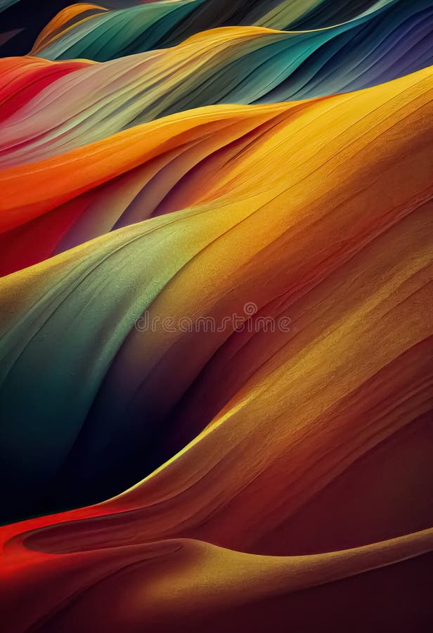 Multicolored Liquid Wavy Dynamic Fluid Abstract Background. Undulating ...