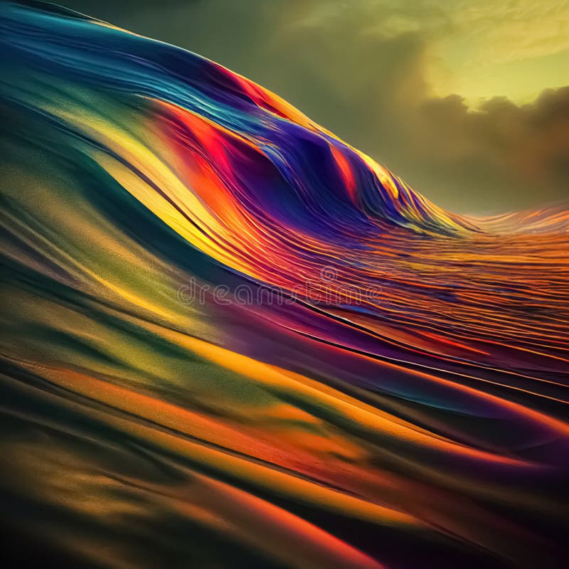 Multicolored Liquid Wavy Dynamic Fluid Abstract Background. Undulating ...