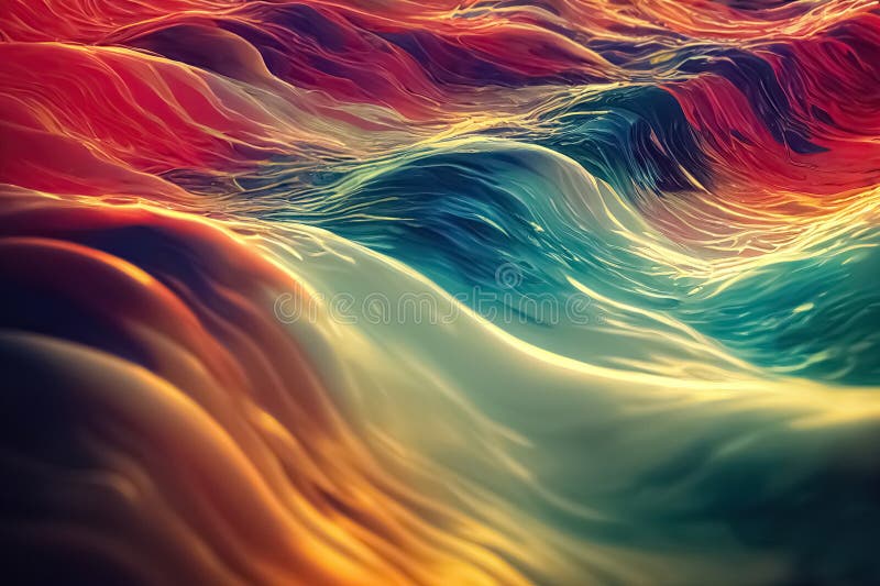 Multicolored Liquid Wavy Dynamic Fluid Abstract Background. Undulating ...