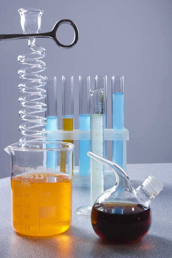 Multicolored Liquids in Laboratory Containers Stock Photo - Image of ...
