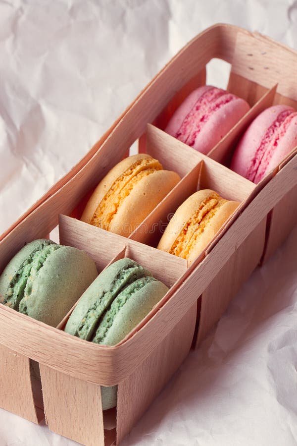 Multicolored Macaroon in a Box Stock Image - Image of macaroon ...