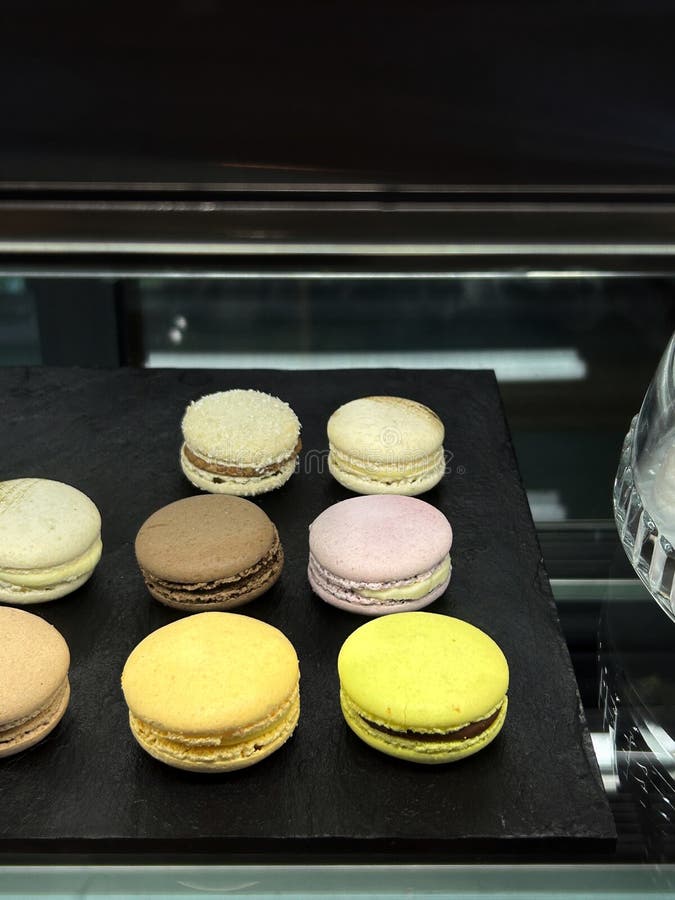 Multicolored Macaroon Cake in a Pink Box Isolated Stock Image - Image ...