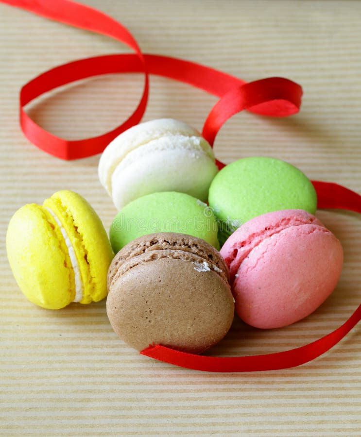 Multicolored Macaroon Cookies Stock Image - Image of color, closeup ...