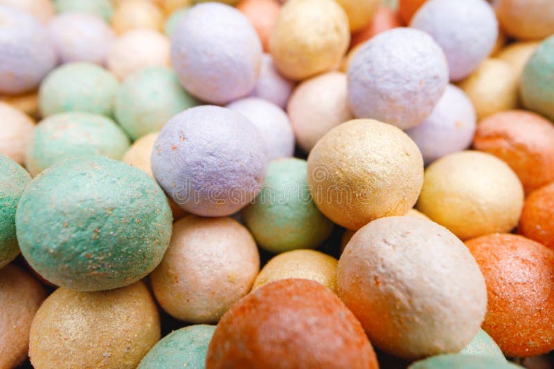 Multicolored Make-up Powder in Balls Close Up Stock Photo - Image of ...