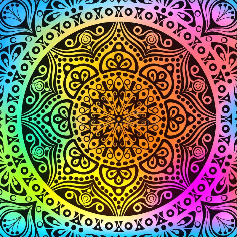 Multicolored Mandala with Six-pointed Star. Vector Design Stock Vector ...