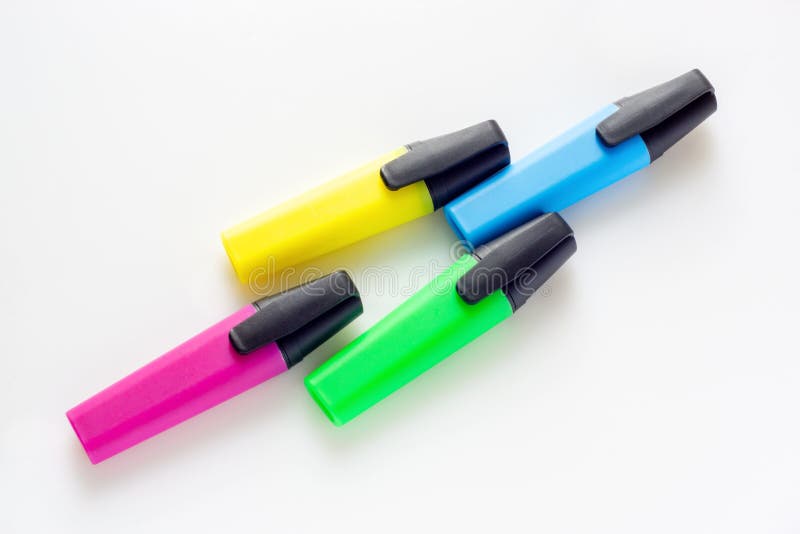 Multicolored Markers for Text Stock Image - Image of college, office ...