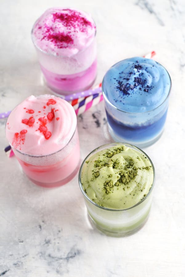 Multicolored Matcha Frappe Tea Stock Photo - Image of cooking, drink ...