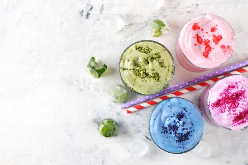 Multicolored Matcha Frappe Tea Stock Photo - Image of natural ...
