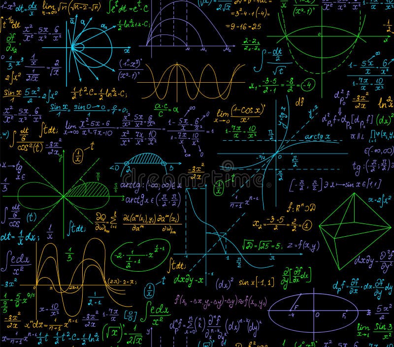 Multicolored Math Scientific Vector Seamless Pattern with Geometry ... Multicolored Math Scientific Vector Seamless Pattern with Geometry ...