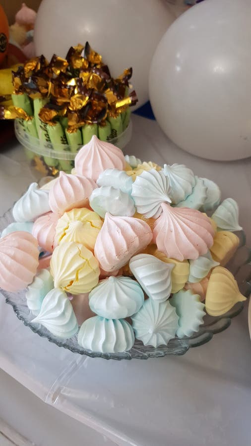 Multicolored meringues. editorial stock image. Image of wrappers ...
