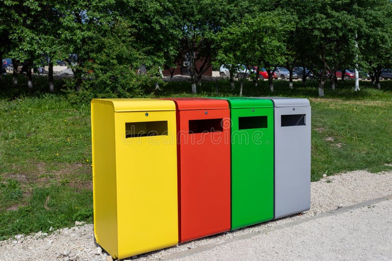 Multicolored Bin for Separate Waste Collection. Stock Image - Image of ...