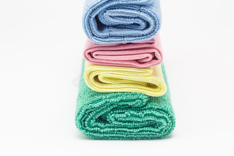 Multicolored Microfiber Duster on White Background Stock Photo - Image ...