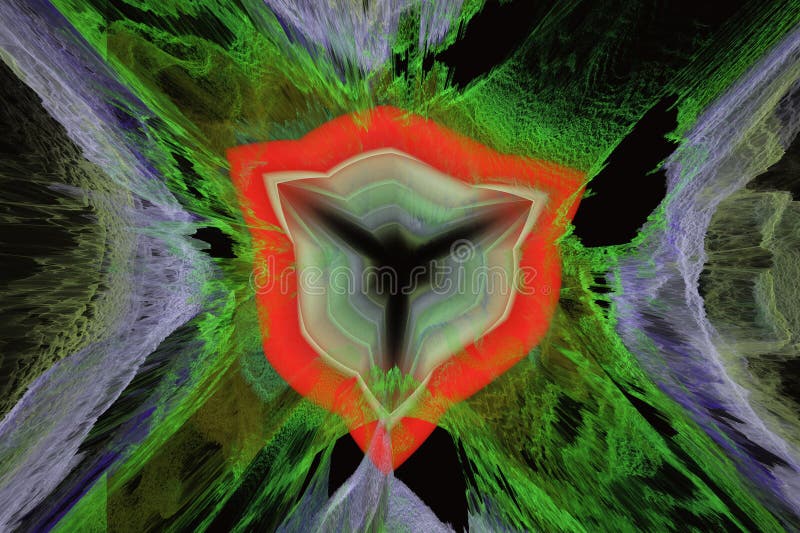 Multicolored Motley Pattern of Curved Shapes and Waves on a Black ...