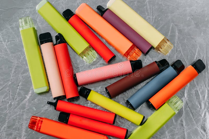 Multicolored Multi-use Electronic Vape Cigarettes Stock Photo - Image ...