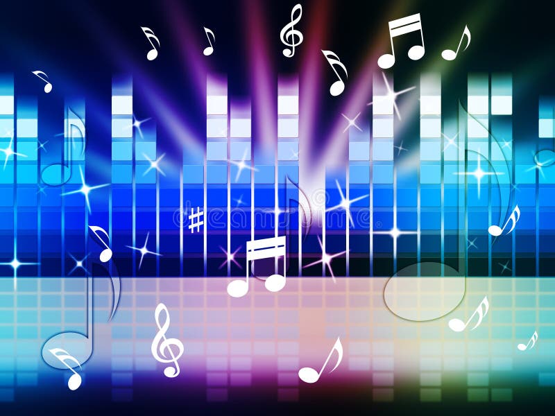 Multicolored Music Background Shows Playing Tune or Metal Stock ...
