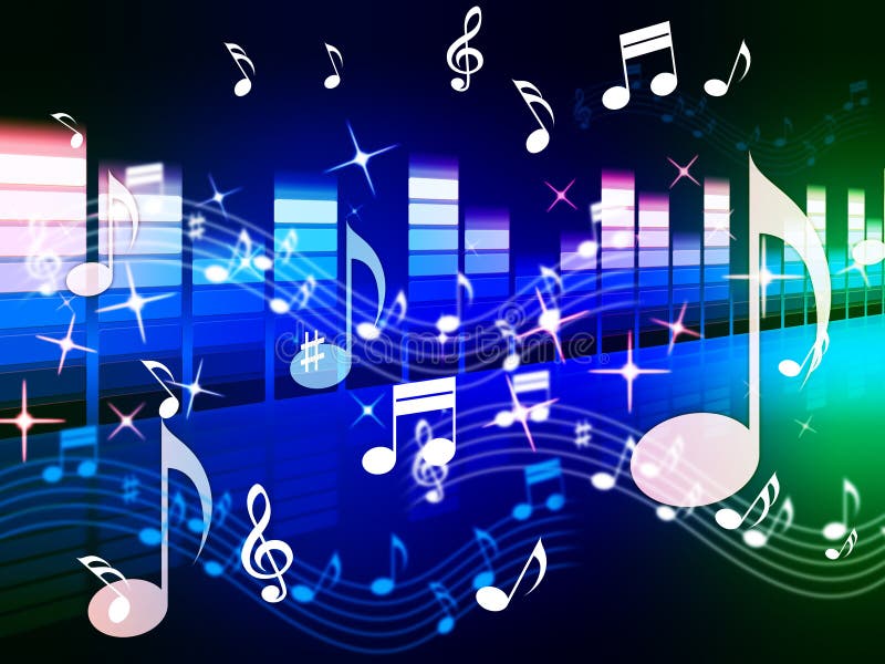 Multicolored Music Background Shows Song RandB or Blues Stock ...