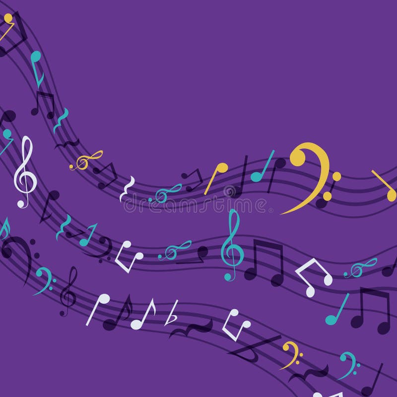 Multicolored Music Note Design Stock Vector - Illustration of vector ...